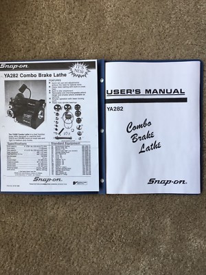 Snap On Tools Kwik-Way YA282 Brake Lathe Instuction and Parts Manual | eBay