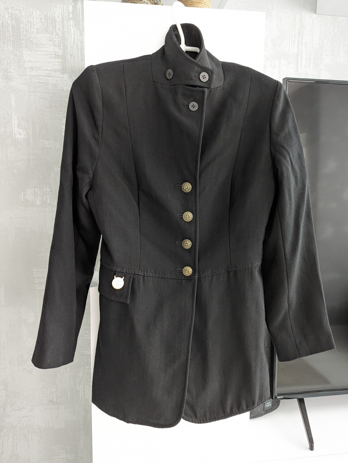 Mulberry Vintage Womens Wool Military Button Jacket Blazer Black Sz M ...