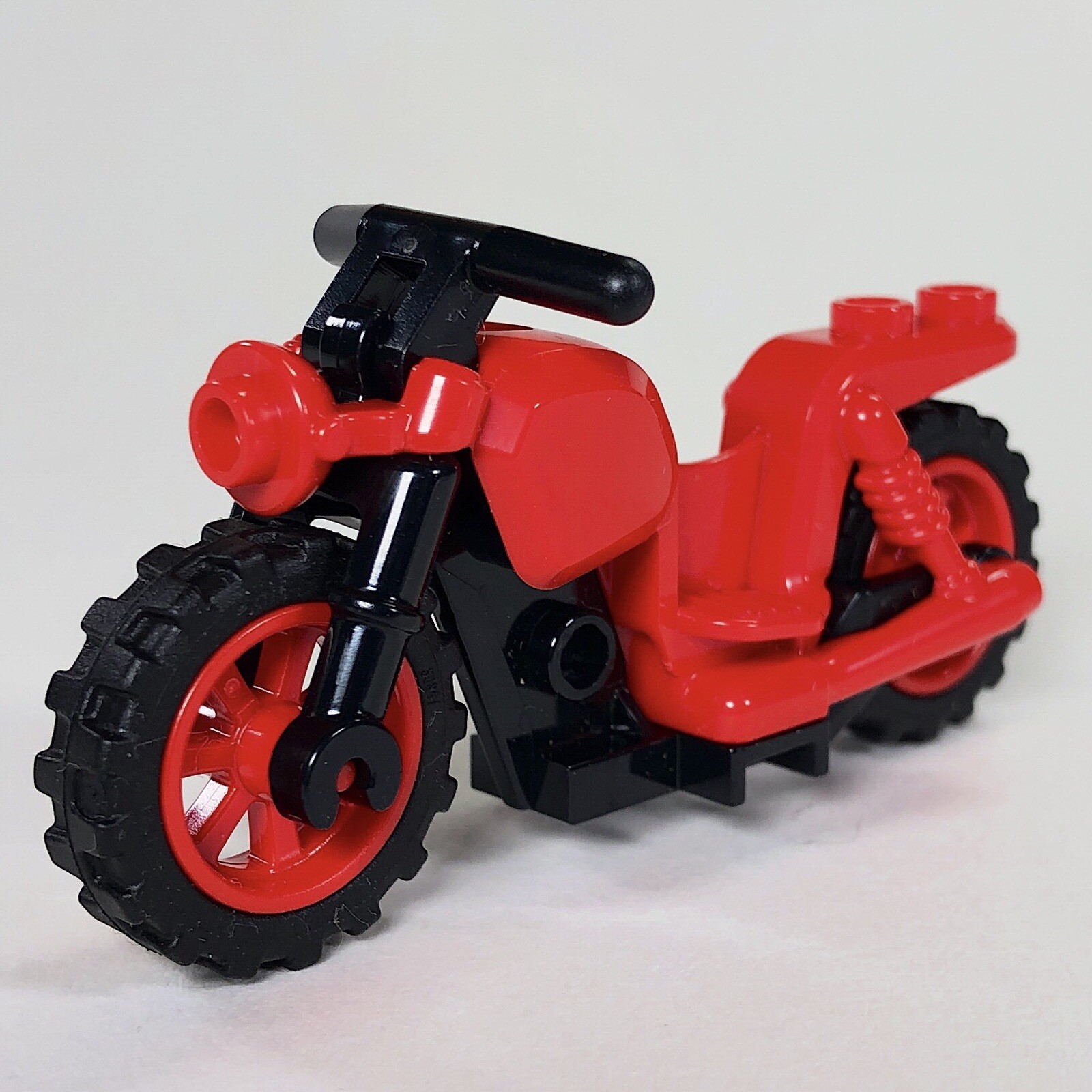 LEGO Red Motorcycle Chopper Black Chassis Red Rims Cycle Bike ...