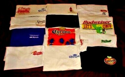 (12 VINTAGE COLLECTORS BAR SHIRTS) Anheuser Busch Cuervo 1800 Corona ...