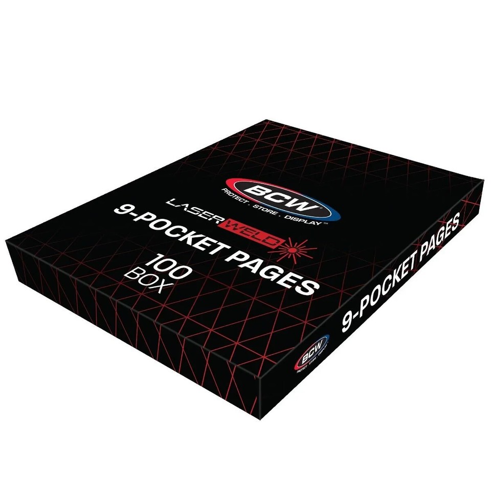 50 BCW LaserWeld 9 Pocket Pages Clear Pocket Album Pages for Cards ...