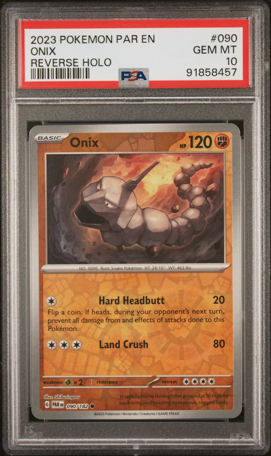 Onix Reverse Holo 2023 Pokemon Paradox Rift PAR #090 PSA 10 | eBay