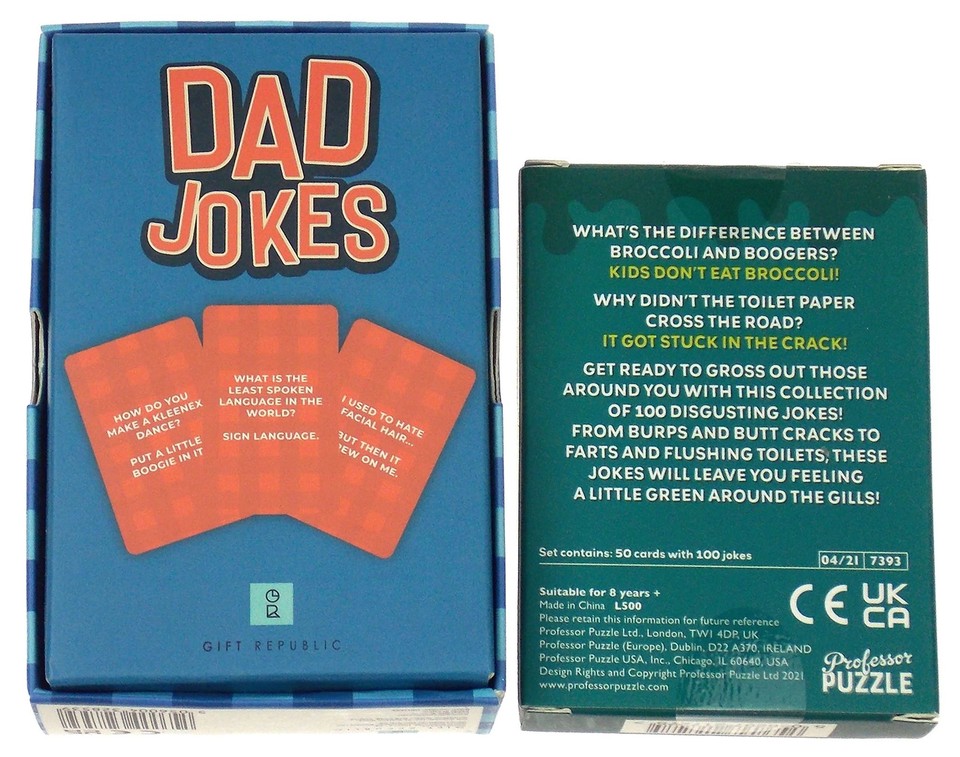 Dad Jokes & Gross Jokes Cards Puns Family Party Novelty Gag Gift Humor ...