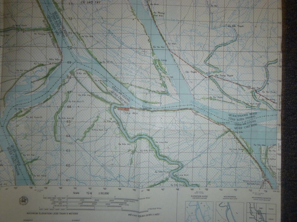 6030 ii - Rare Map - 1970 - CIA Airfield - AN LONG - Mekong River ...