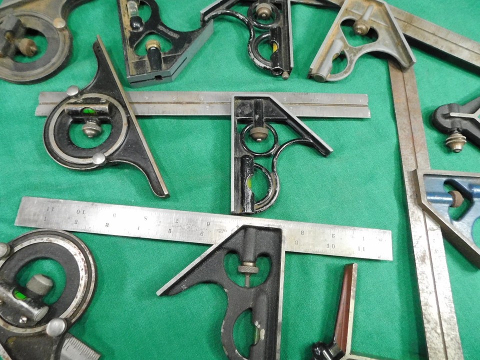 Vintage Machinist Combination Squares + Parts Starrett B&S +++ Antique ...