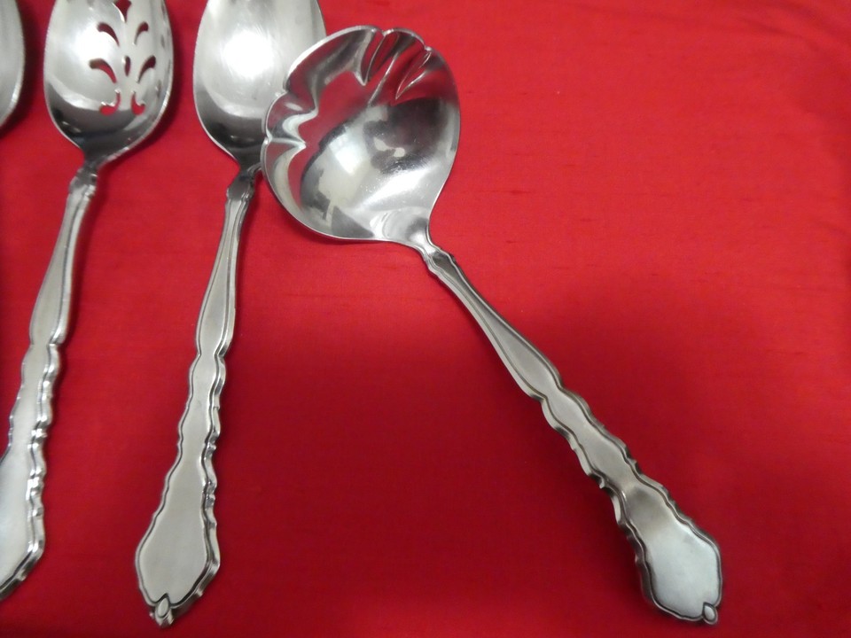 ONEIDA COMMUNITY SATINIQUE STAINLESS SERVING SPOONS SLOTTED SPOON GRAVY LADLE | eBay
