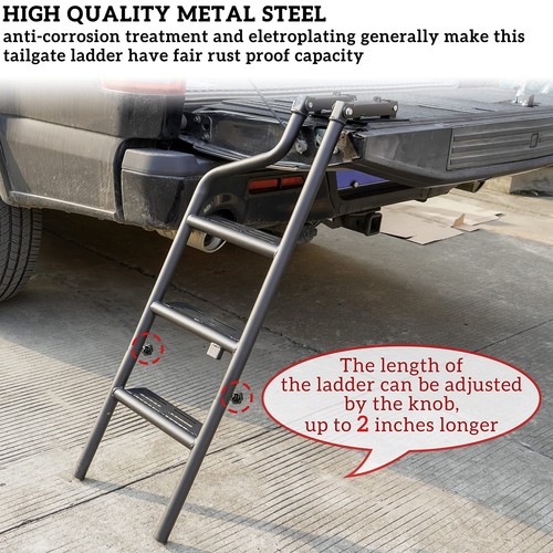 Universal 42 Foldable Pickup Truck Tailgate Ladder Heavy Duty Folding ...