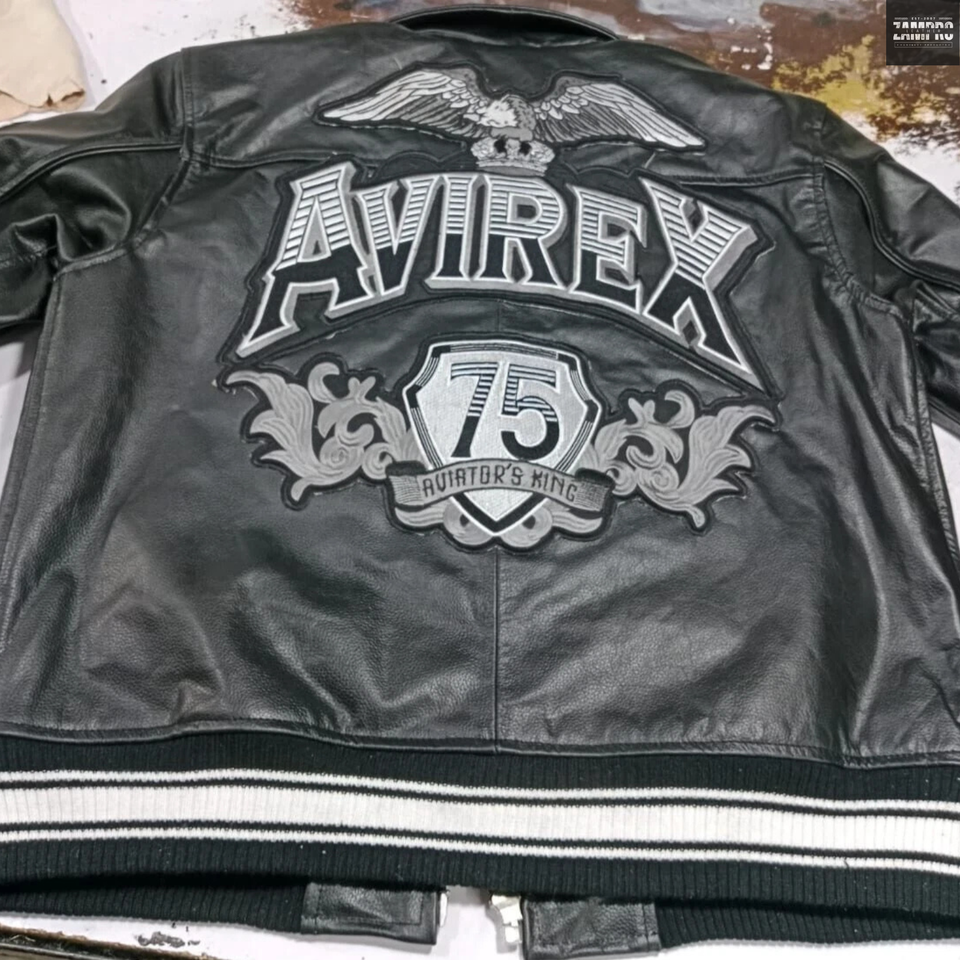 Men's Avirex 75 Aviator King Bomber Leather Jacket 1975 Fashion Jacket ...