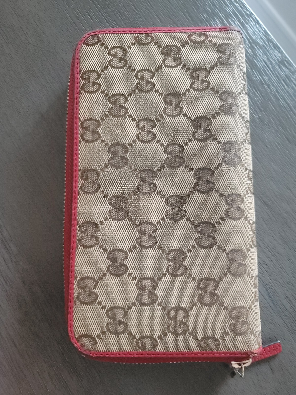 GUCCI Long Wallet Canvas Red Round Zip Wallet Case Ca… - Gem