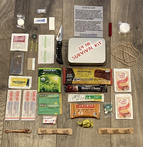 24 Hour Survival Kit With Rations And First Aid. Military & Backpacking ...