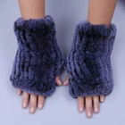 Real Rex Rabbit Fur Women's Gloves Mittens Girl Fingerless Wrist Warmer ...