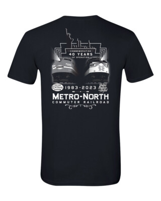 METRO NORTH RAILROAD 40TH ANNIVERSARY T-SHIRT WITH EMD FL9 DESIGN | eBay