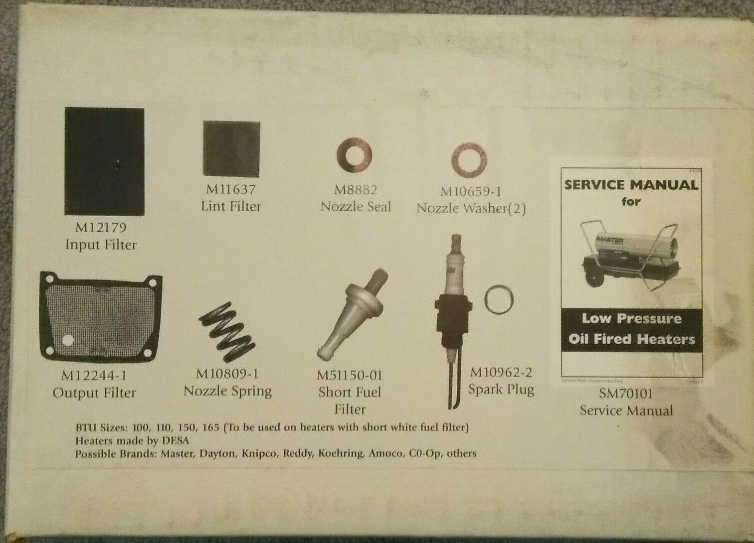 Portable Heater Parts Oil Fired Heater Tune Up Kit Tu110 (j) | eBay