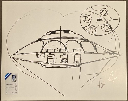 UFO SIGNED PHOTO AUTOGRAPH BOB LAZAR AREA 51 FLYING SAUCER POSTER 8X10 ...