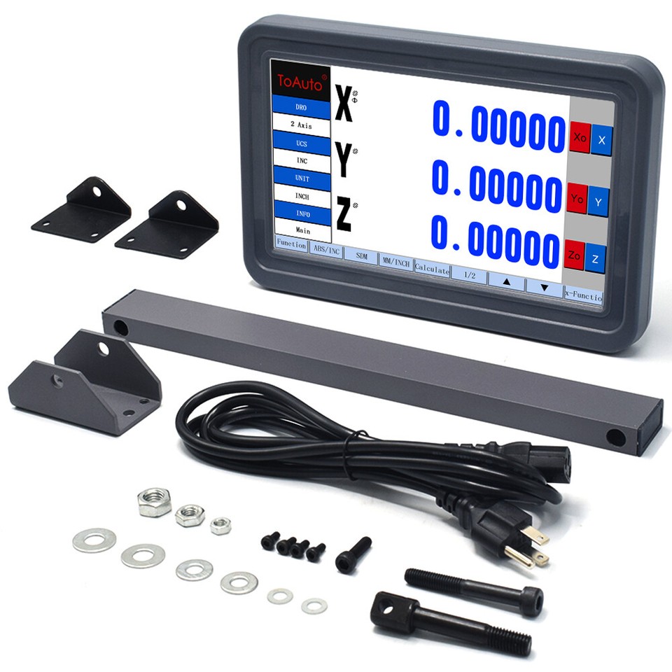 2/3 Axis DRO Digital Readout Touch Screen LCD Display + Linear Glass ...