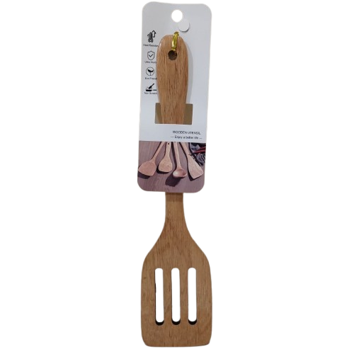 2PCS of Natural Wood Long Handle Bamboo Shovel Spatula, Kitchen Stir ...
