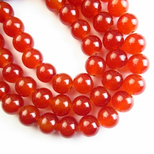 1Strand 10mm Manmade Jacinth Jade Round Ball Loose Beads 15.5 Inch ...