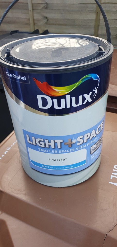 5 LITRE DULUX LIGHT+SPACE FIRST FROST MATT EMULSION PAINT - UNOPENED ...