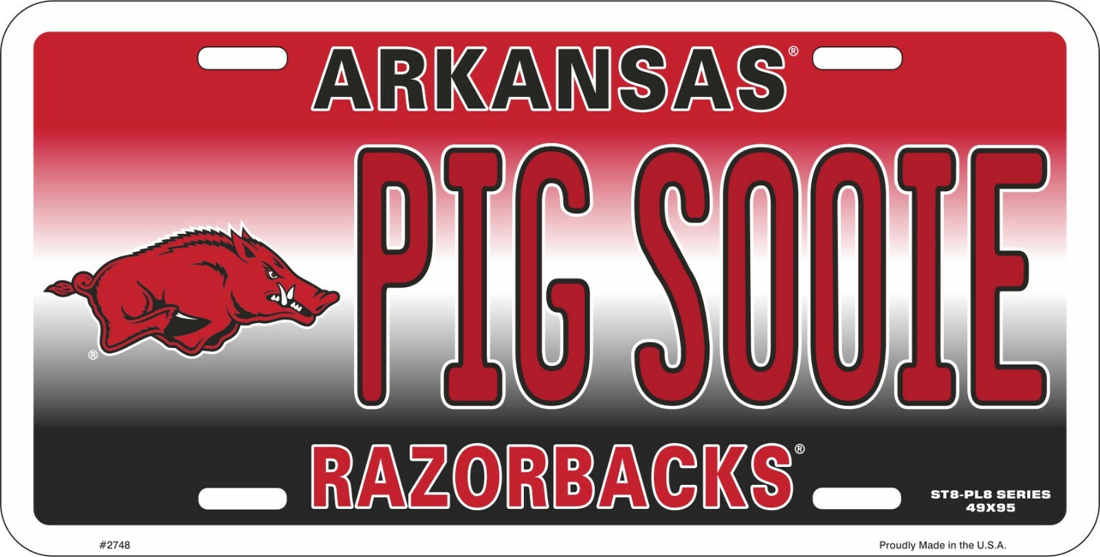 Arkansas Razorbacks Pig Sooie Embossed Metal License Plate Sign | eBay