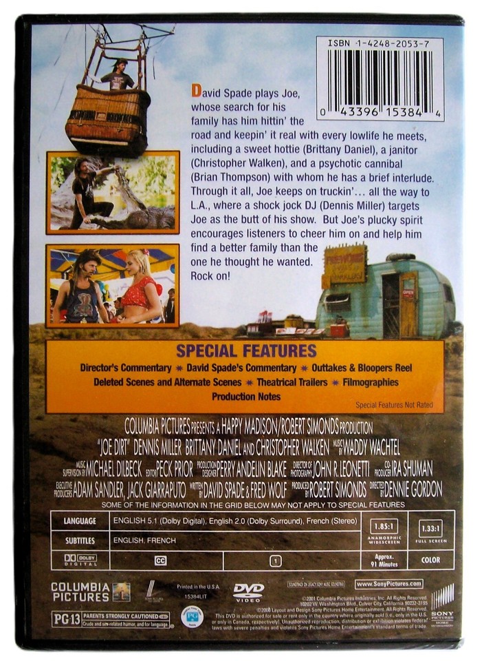 Joe Dirt By Dennie Gordon - In Search Of A Family (DVD, 2001) David ...