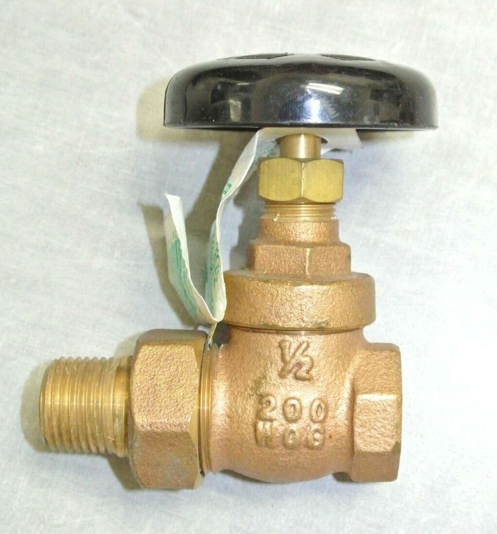Hammond 102 Radiator Gate Valve, Threaded 1/2", 200 WOG Brass - New Old ...