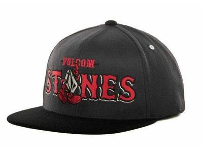 Volcom Stone Mascot 2 Snapback Charcoal Red Wool Blend Hat Ball Cap NWT ...