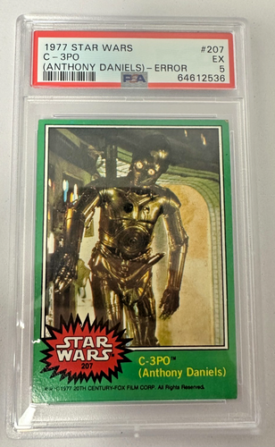 1977 Star Wars C-3PO Error Card #207 PSA 5 EX Anthony Daniels GOLDEN ...