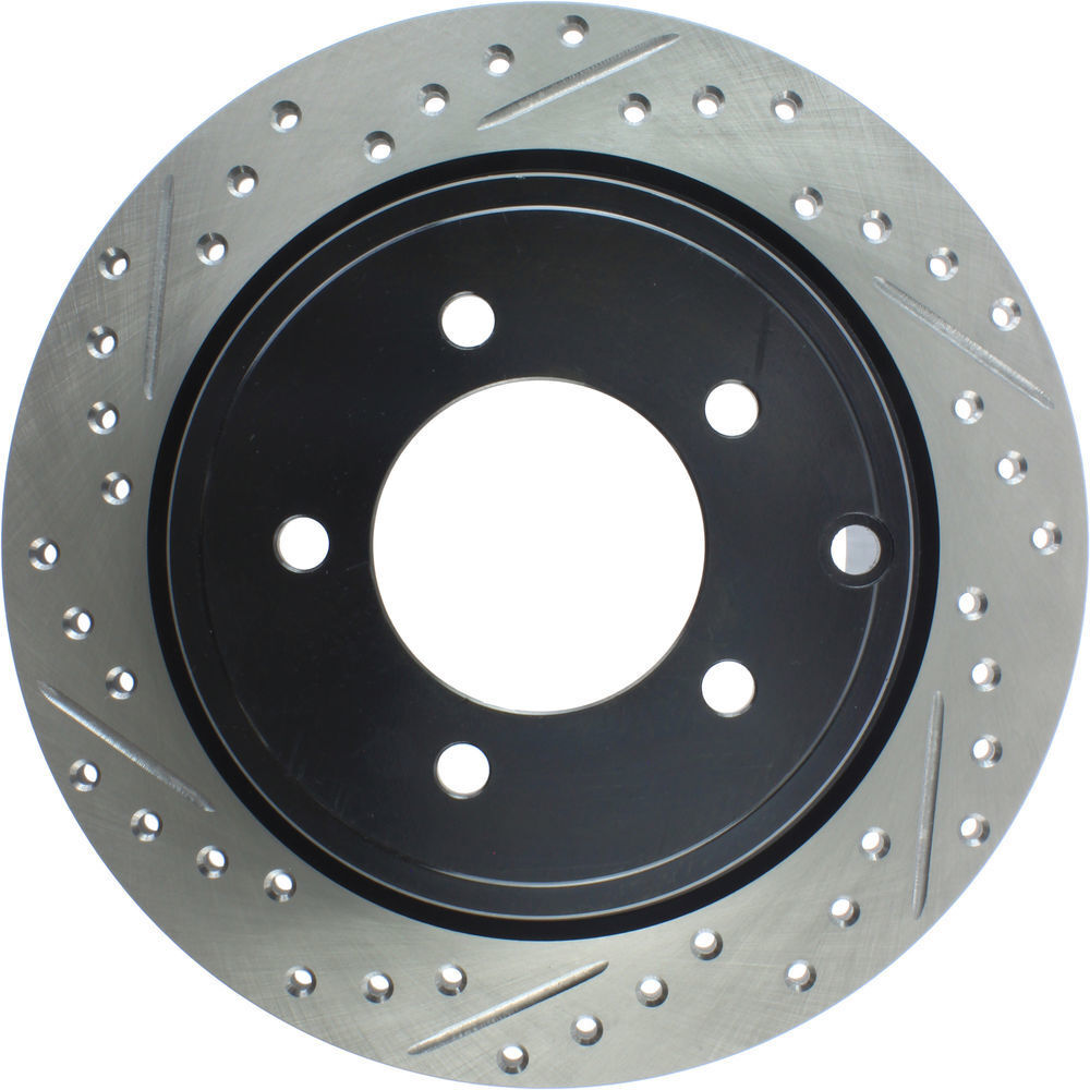 Disc Brake Rotor-Sport Cross-Drilled and Slotted Stoptech 127.63069R ...
