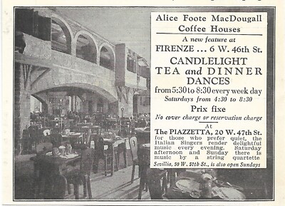 1920's NY Restaurant - Firenze - Alice Foote MacDougall Coffee House ...