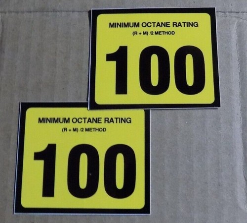 (2) 100 Octane Decals, Wayne, Tokheim, Gilbarco, Gas Pump Sticker ...
