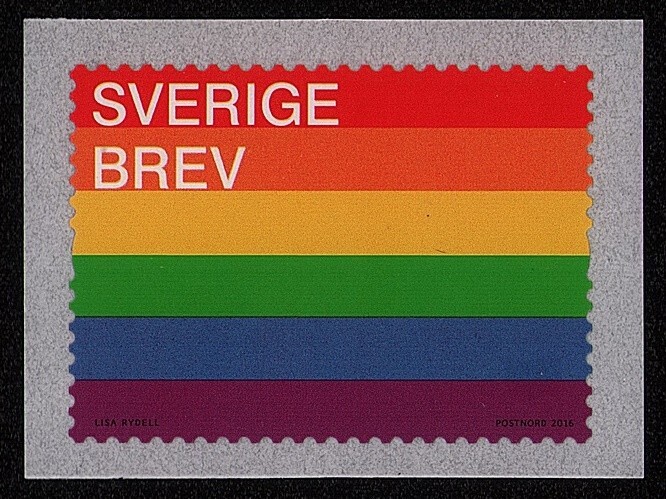 Sweden Scott 2744 MNH self-adhesive stamp Gay Pride LGBT rights flag ...