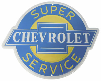 Super Chevrolet Service 14"x13.5" Tin Metal Sign Garage Wall Decor ...
