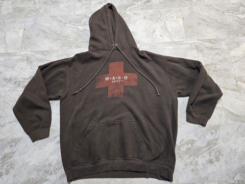 Vintage Mash 4077 Hoodie Adult Sz Large Brown Sweatshirt TV Red Cross ...