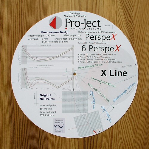 Cartridge Alignment Protractor for Pro-Ject PerspeX Series Turntable ...