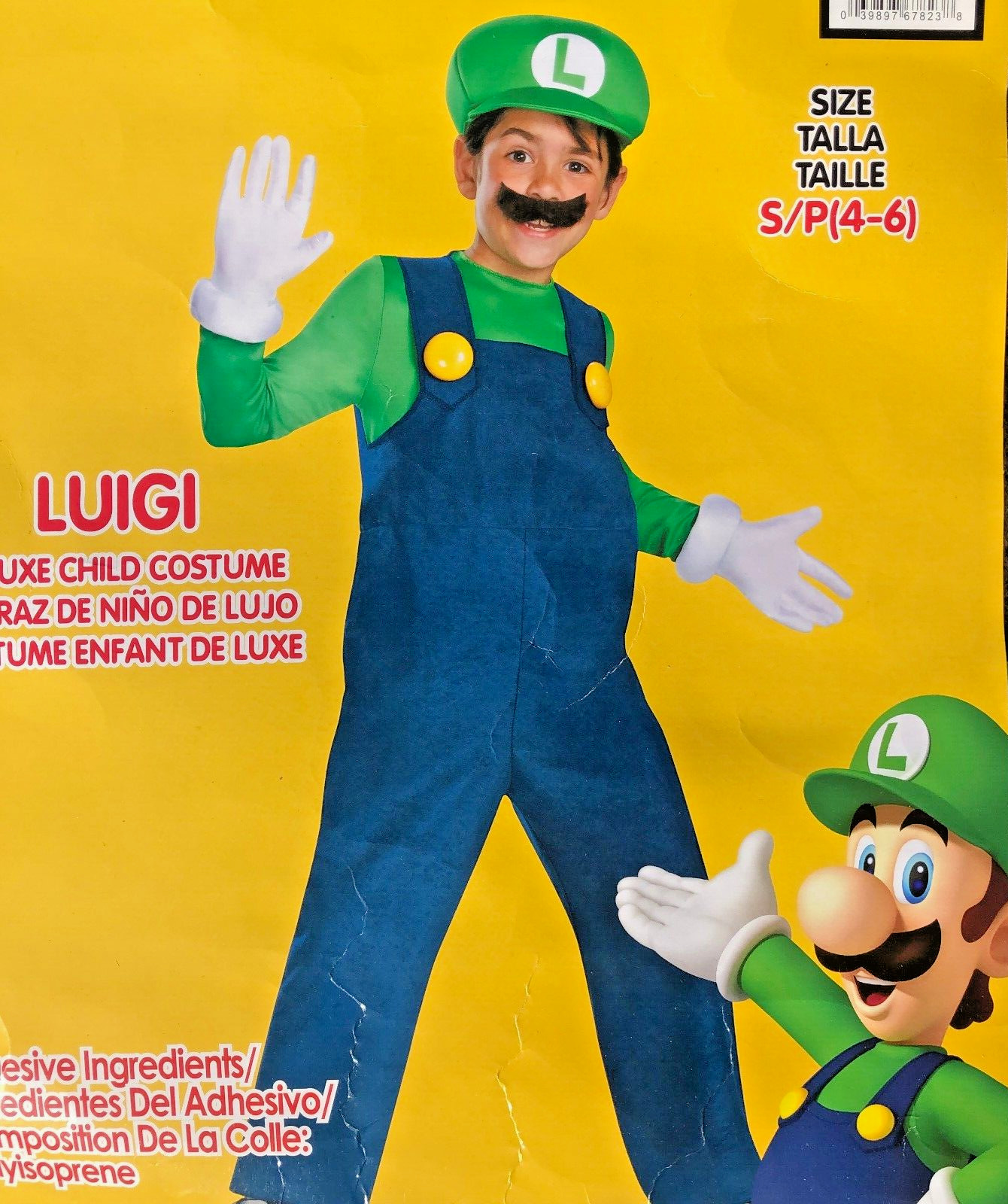Super Mario Bros. LUIGI costume green/blue: jumpsuit … - Gem