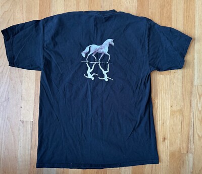 CAVALIA Tour Equestrian Black T-Shirt Graphics Logo Unisex Large | eBay
