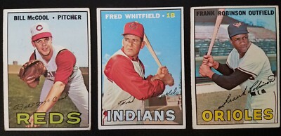 1967 Topps Baseball 3 Card Lot; Frank Robinson #100, Bill McCool, Fred ...