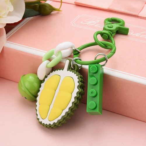 Cute Durian Key Chain with Green Bell Lego Key Ring Fruits Gifts Adults ...