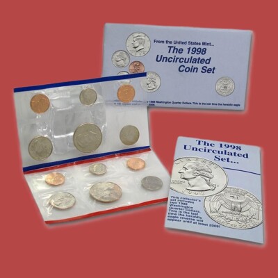 1998 Uncirculated Coin Set U.S Mint Original Government Packaging OGP ...