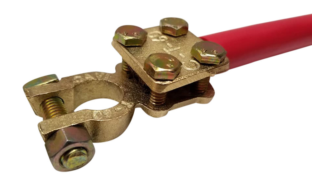 2x Solid Brass Heavy Duty battery top post cable terminal Wire ...