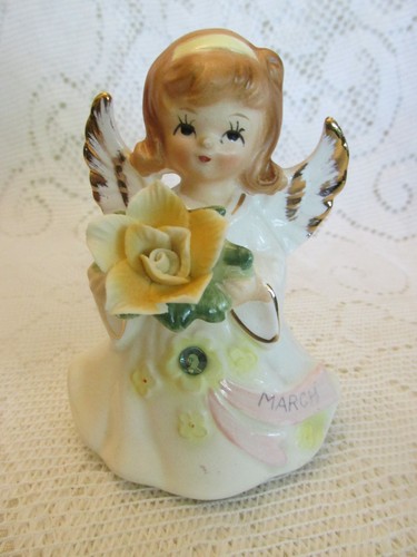 Vintage Lefton Porcelain March Birthday Angel Figurine | eBay