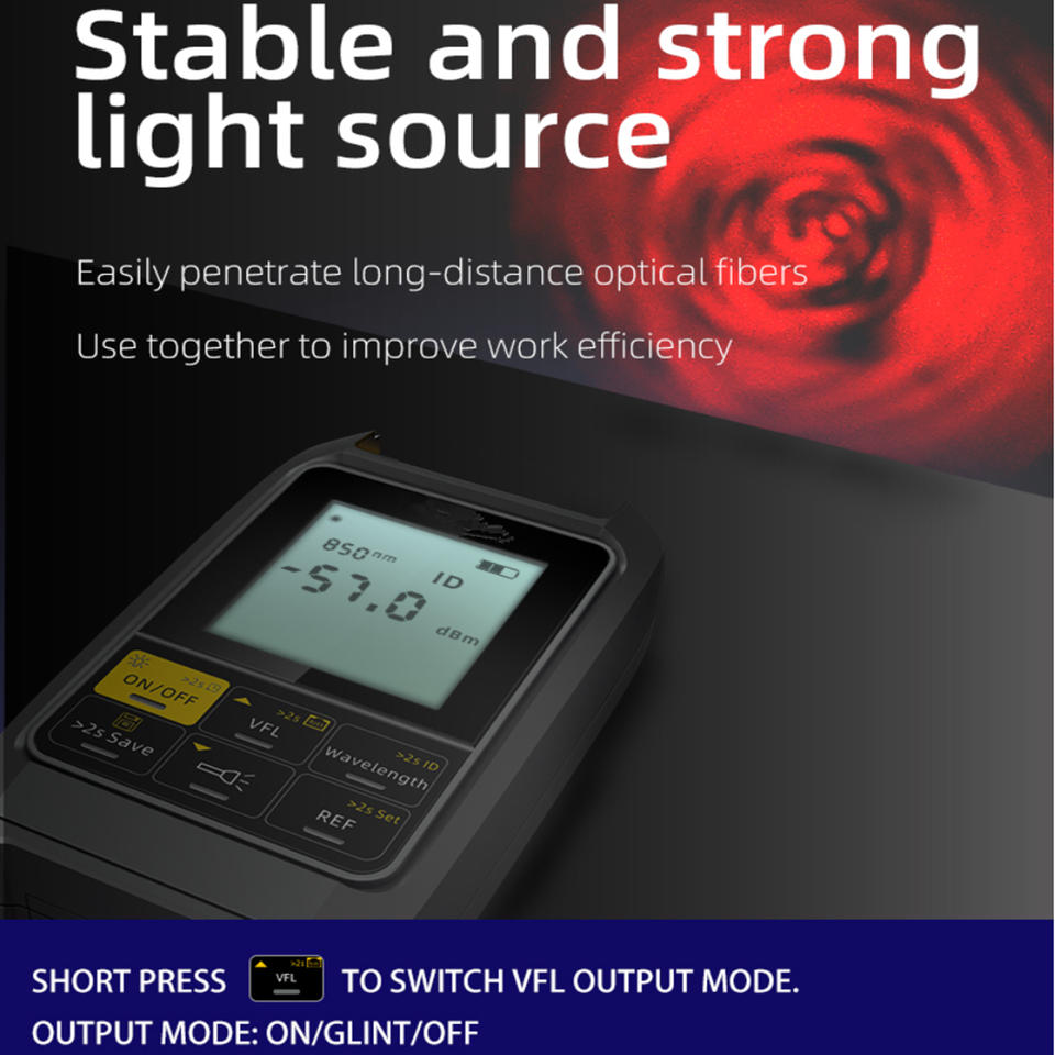 20MW VFL Optical Fiber Tester Power Meter OPM Led light Visual Fault ...