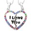 Multicolor Best Friend Forever BFF I Love You Heart Pendant Necklace ...