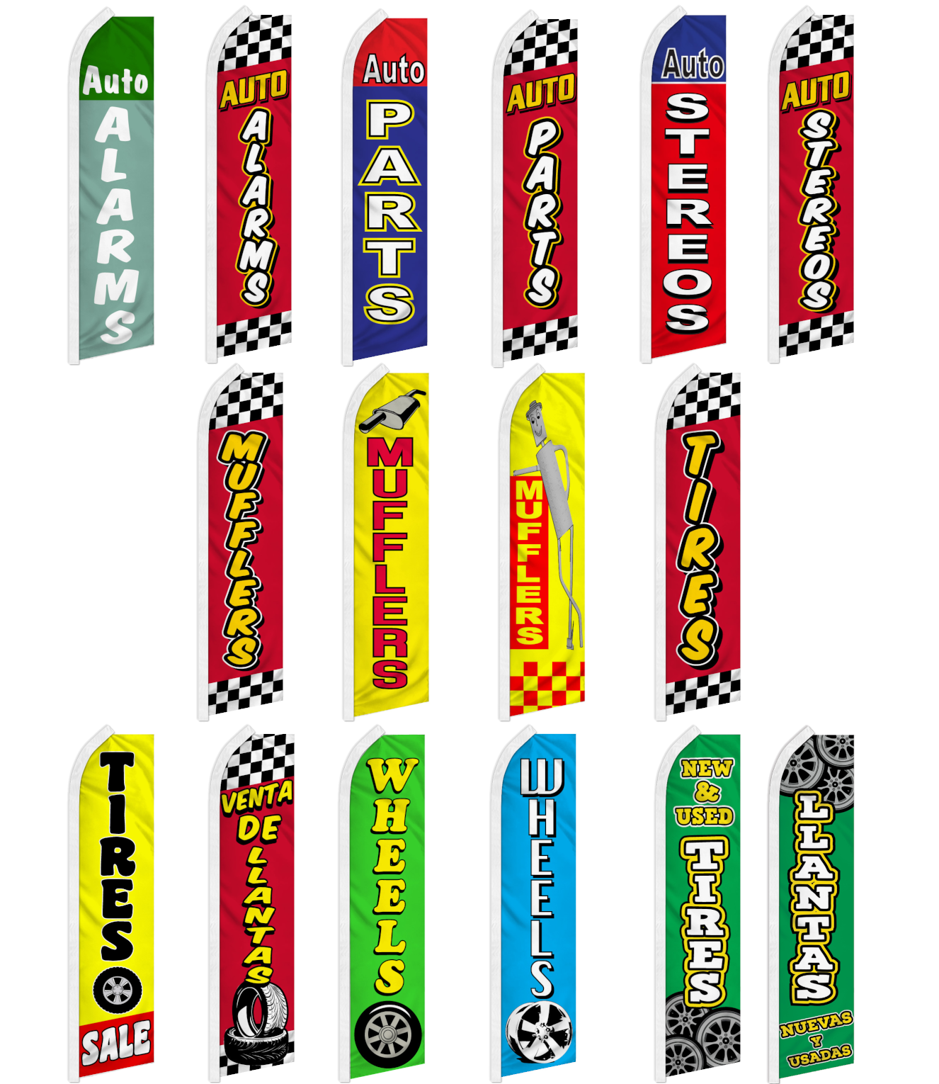 Auto Parts Swooper Feather Flutter Flag Car Parts Mechanic Flags | eBay