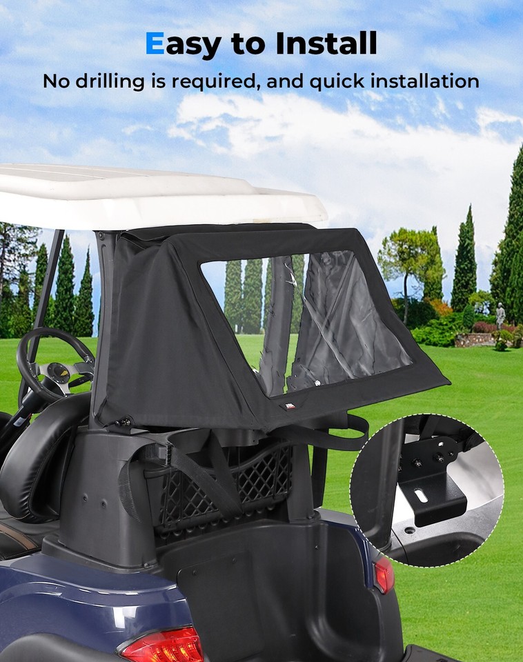 Golf Cart Rear Bag Cover Foldable Rain Cover Kit for Club Car Tempo Two ...