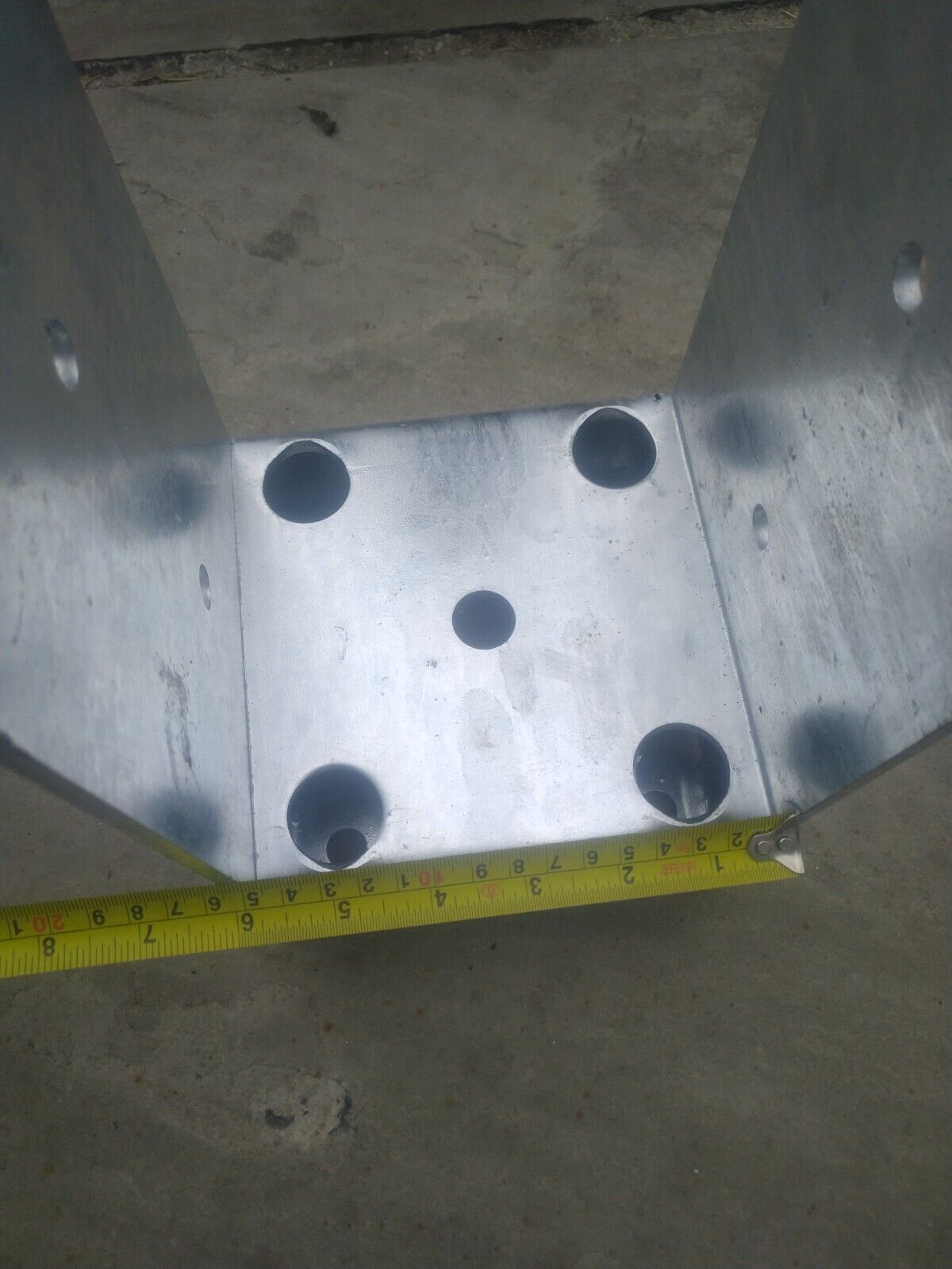 Post Base Foot Socket 150mm x 150 5mm Thick Steel 70mm Elevation 6 ...