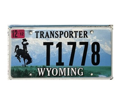 Wyoming 2012 Transporter License Plate #T1778 | eBay