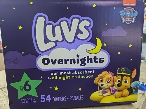 Luvs Diapers Overnight Size 6 Baby Diapers 54 Count Box for sale online ...