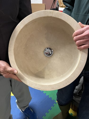 Fired Earth round stone basin/sink 39cm diameter | eBay UK