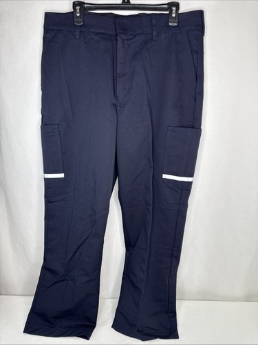 Men’s 38x30 Navy Blue Work Pants With Reflectors On Cargo Pockets | eBay